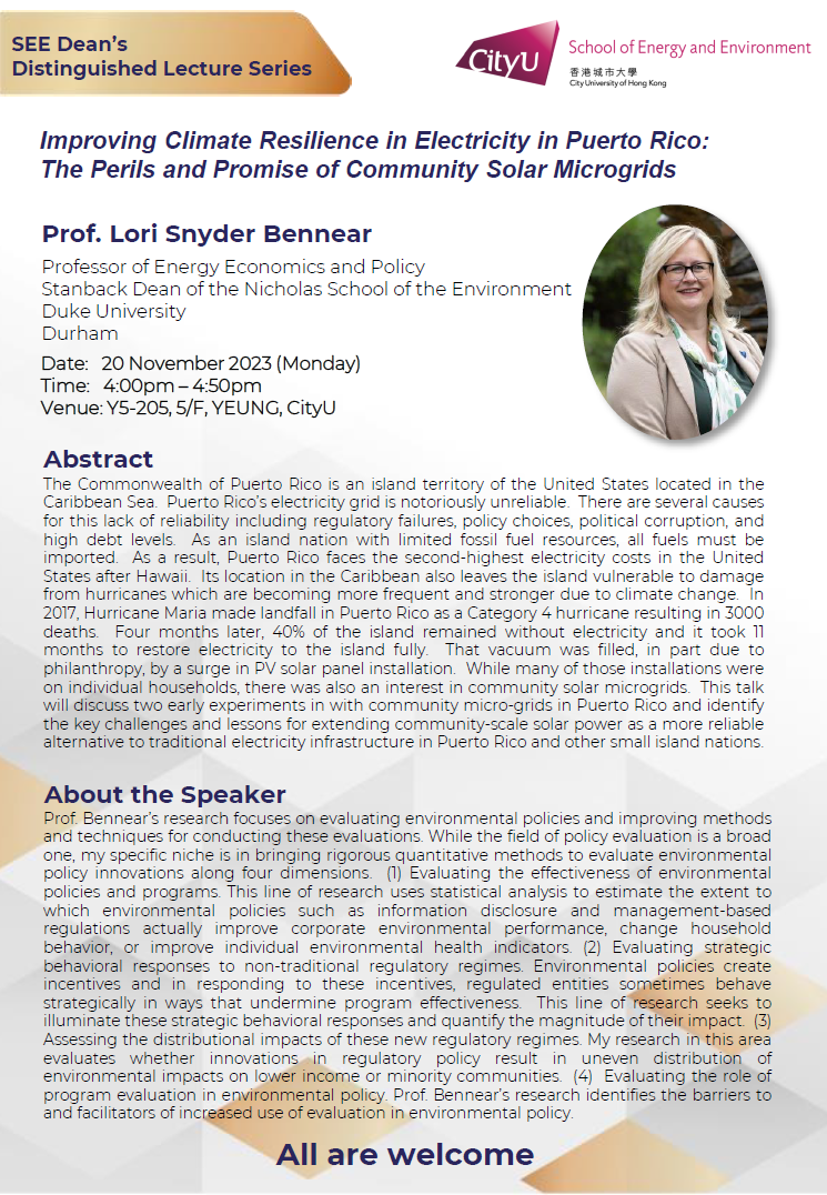 See Deans Distinguished Lectures Improving Climate Resilience In